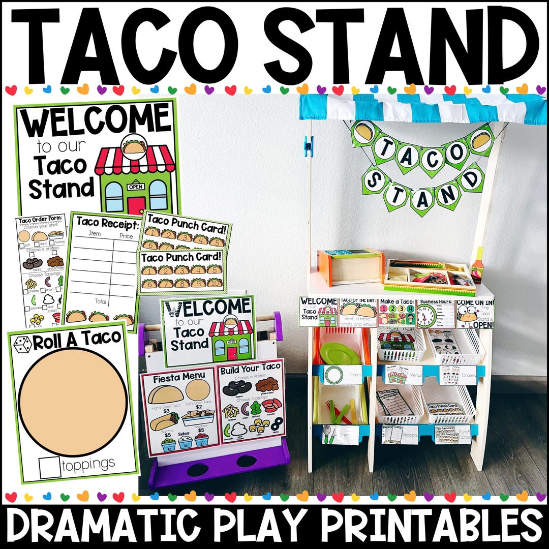 Taco Restaurant Dramatic Play Printables: Preschool Activities (PDF ...
