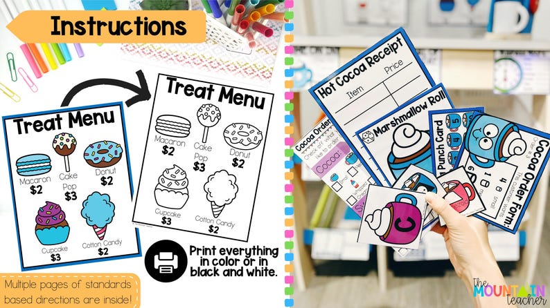 Hot Chocolate Stand Dramatic Play Printables: Winter Hot Cocoa Role ...