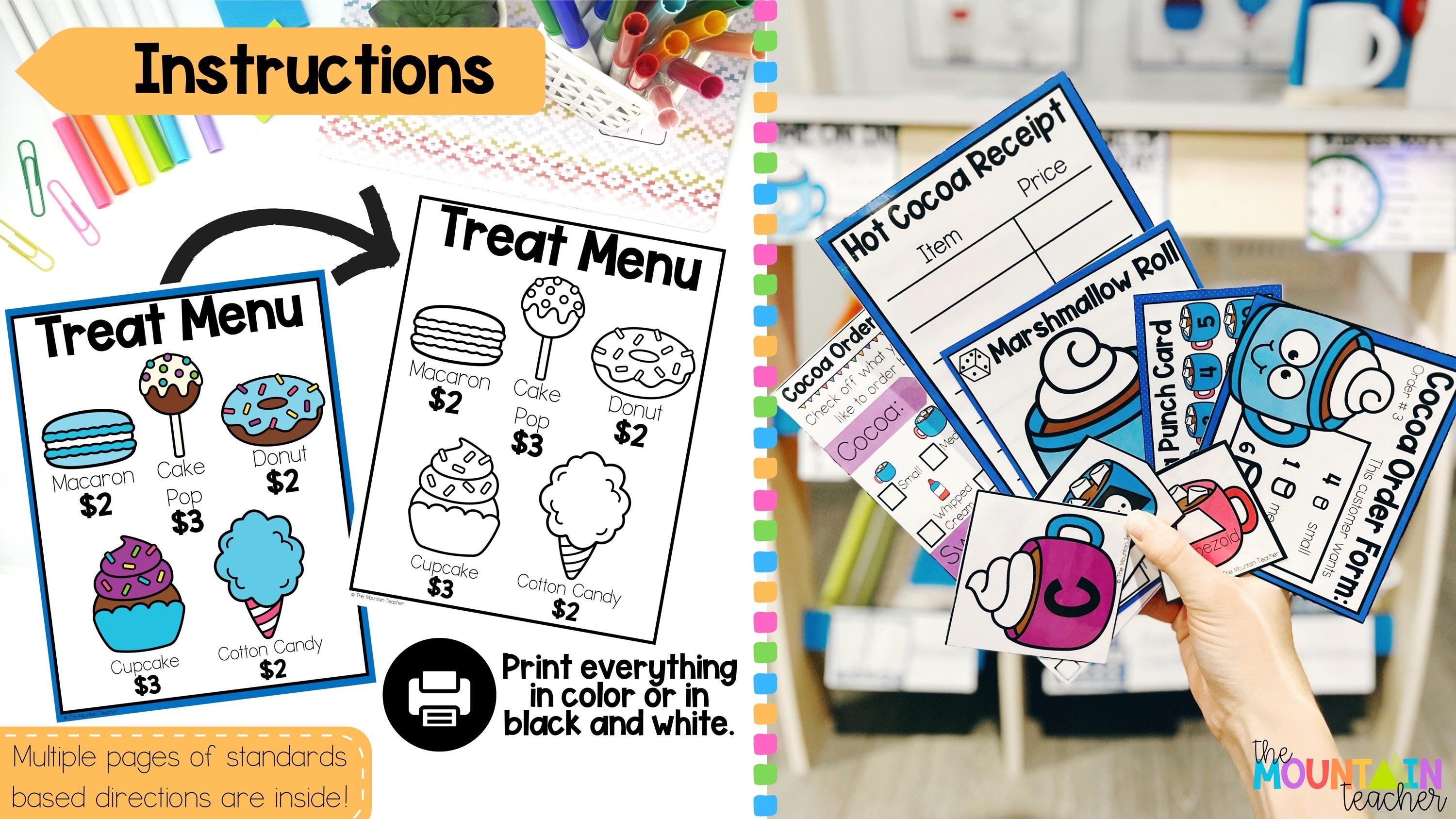 Hot Chocolate Stand Dramatic Play Printables: Winter Hot Cocoa Role ...