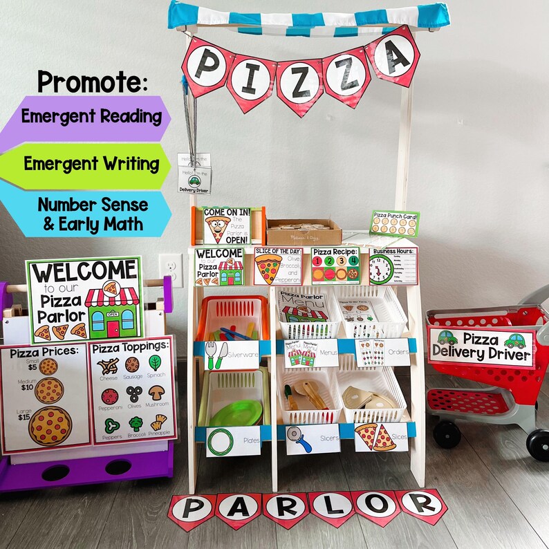 Pizza Shop Dramatic Play Pre K Bundle Printables, Preschool & Toddler ...