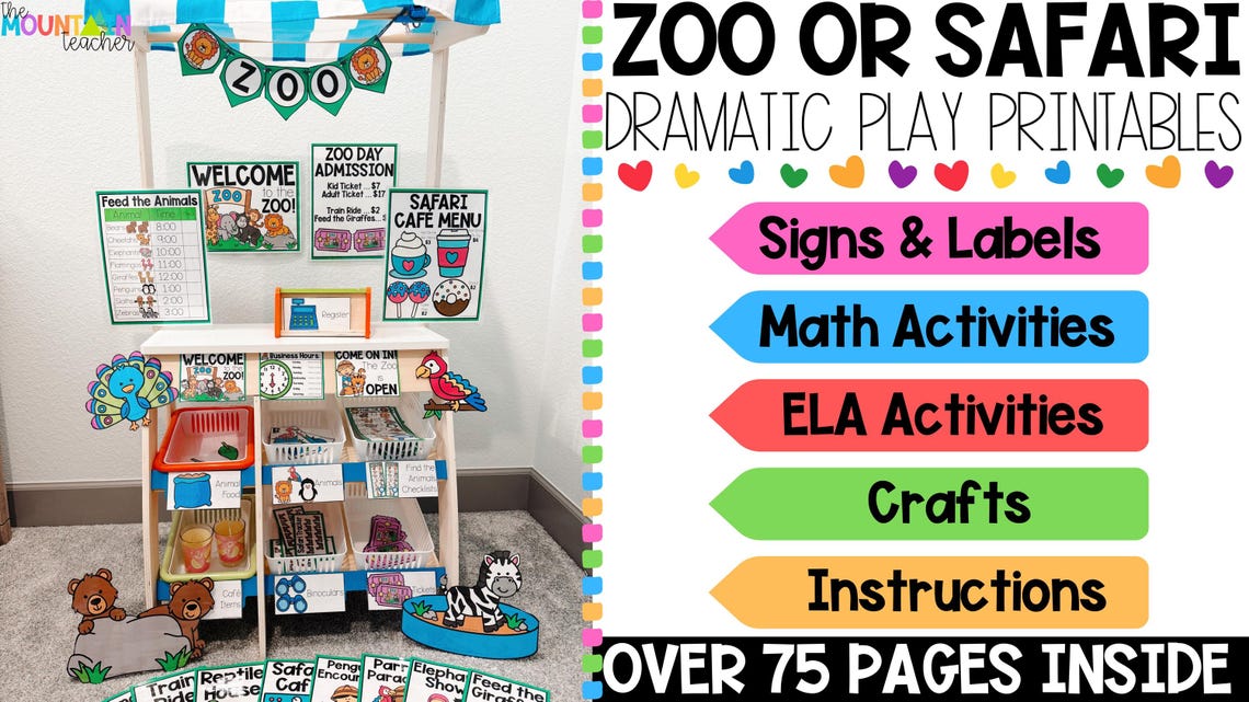 Zoo Dramatic Play Printables: Zoo Animal Safari Role Play Activities ...