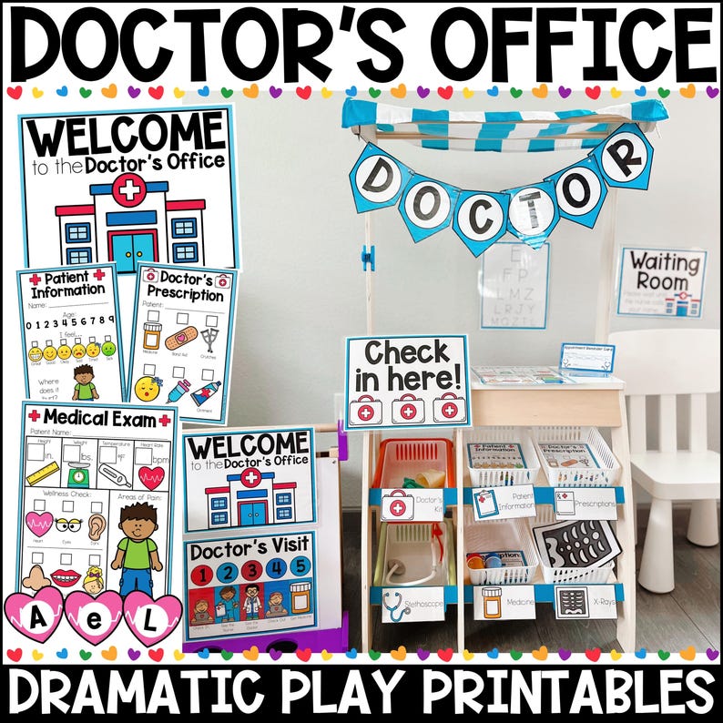 Doctor's Office Dramatic Play Printables Center, Hospital Posters ...
