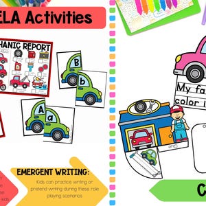 Auto Shop Dramatic Play Printables: Preschool Activities (digital ...
