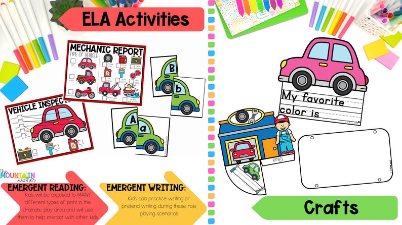 Auto Shop Dramatic Play Printables: Preschool Activities (digital ...