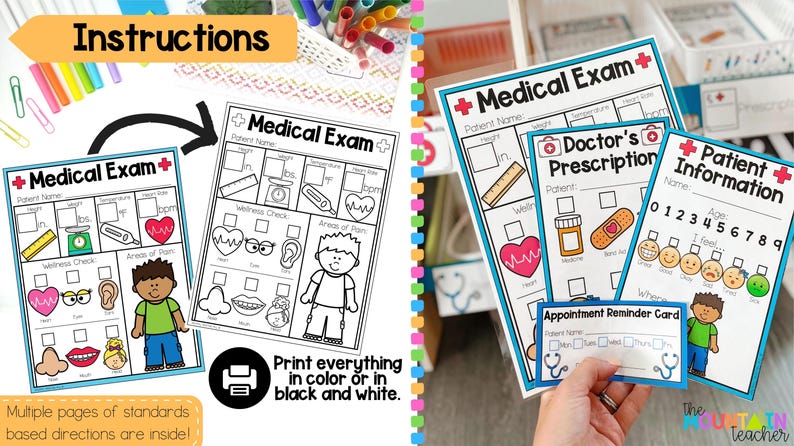 Doctor's Office Dramatic Play Printables Center, Hospital Posters ...