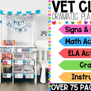 Vet Clinic Dramatic Play Printables: Pretend Veterinarian Center (PDF ...
