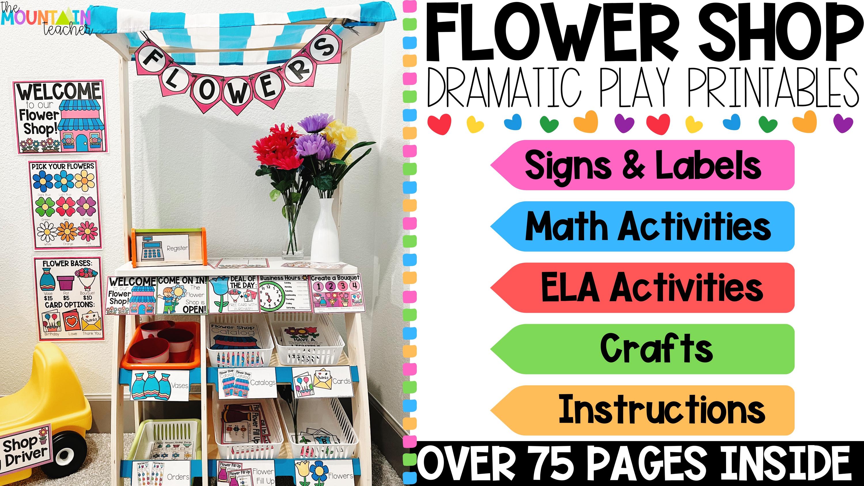 Flower Shop Dramatic Play Bundle of Flowers - Printables, Preschool ...