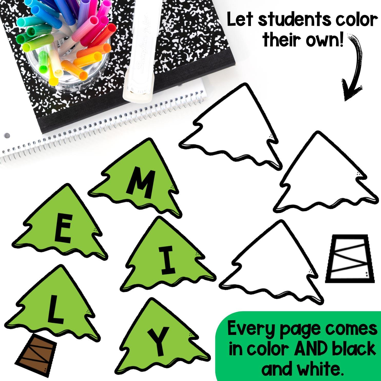 Tree Name Craft Kit for Kids, Name Writing Template for Toddlers ...