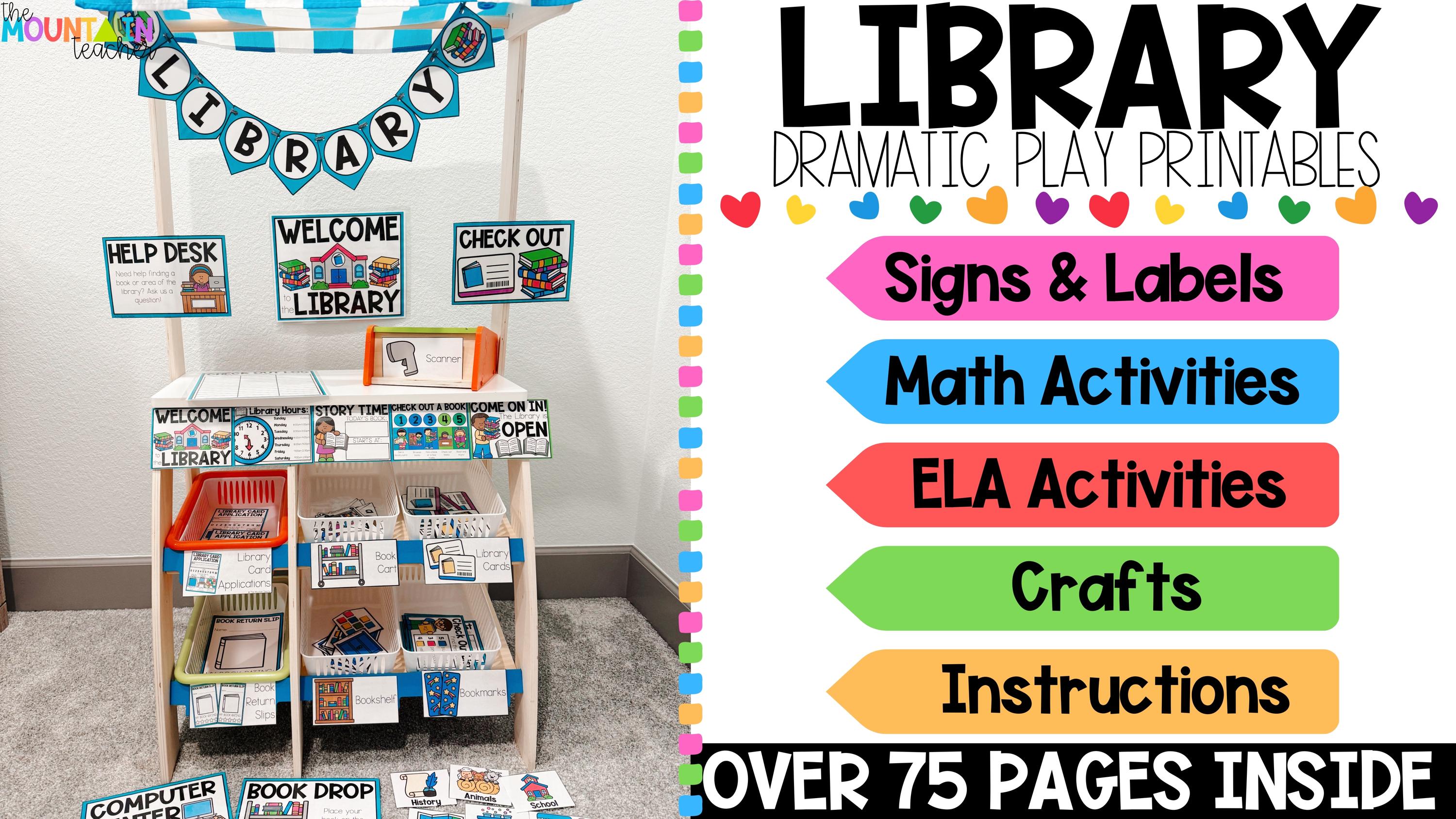 Library Dramatic Play Printables: Librarian Role Play Activities ...