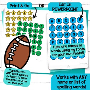 Football Name Spelling Craft Kit: Editable Phonics Activity (digital ...