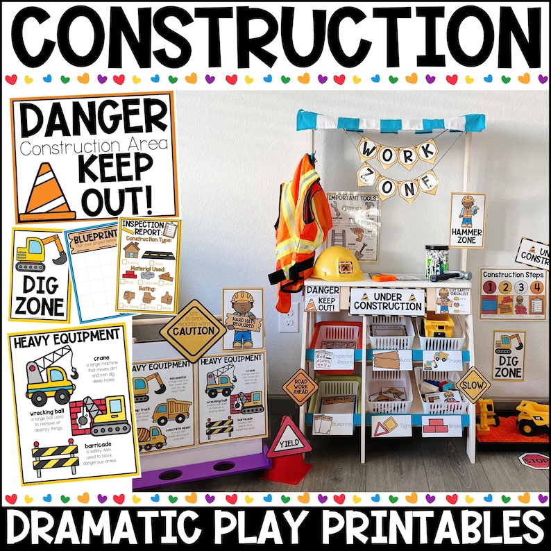 Construction Zone Dramatic Play Printables: Preschool Activities (PDF ...