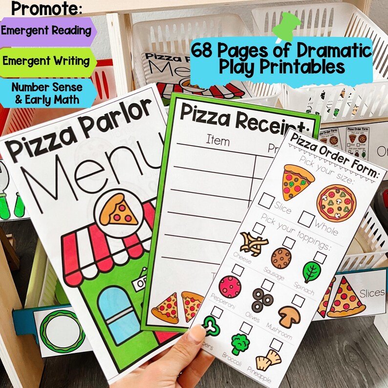 Pizza Shop Dramatic Play Pre K Bundle Printables, Preschool & Toddler ...