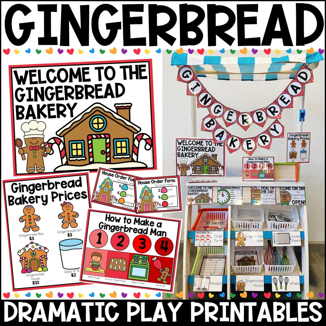 Gingerbread Bakery Dramatic Play Printables: Christmas Role Play ...