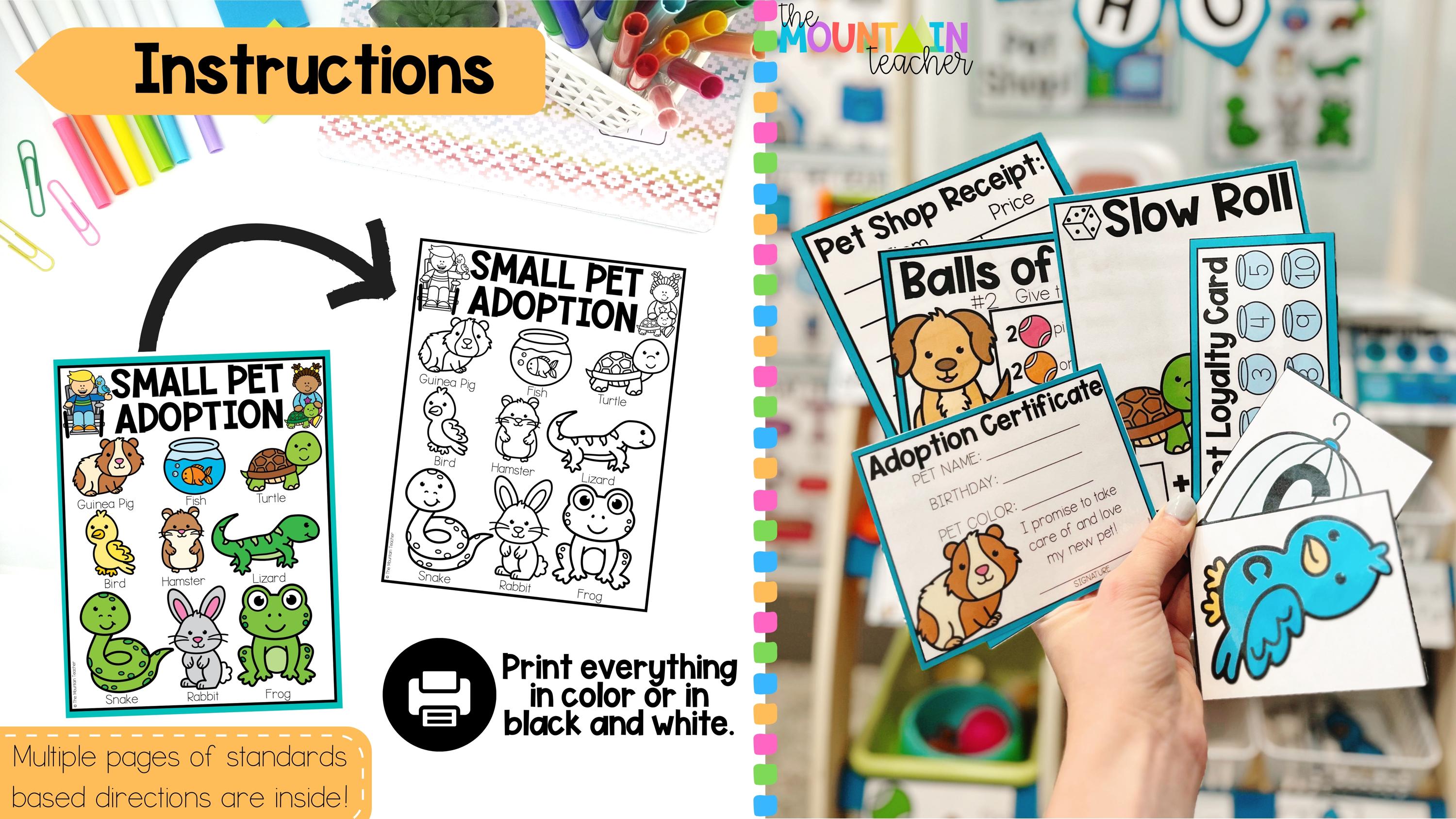 Pet Shop Dramatic Play Bundle - Pet Store Adoption Printables ...