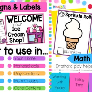 Ice Cream Shop Dramatic Play Bundle - Printables, Preschool & Toddler ...