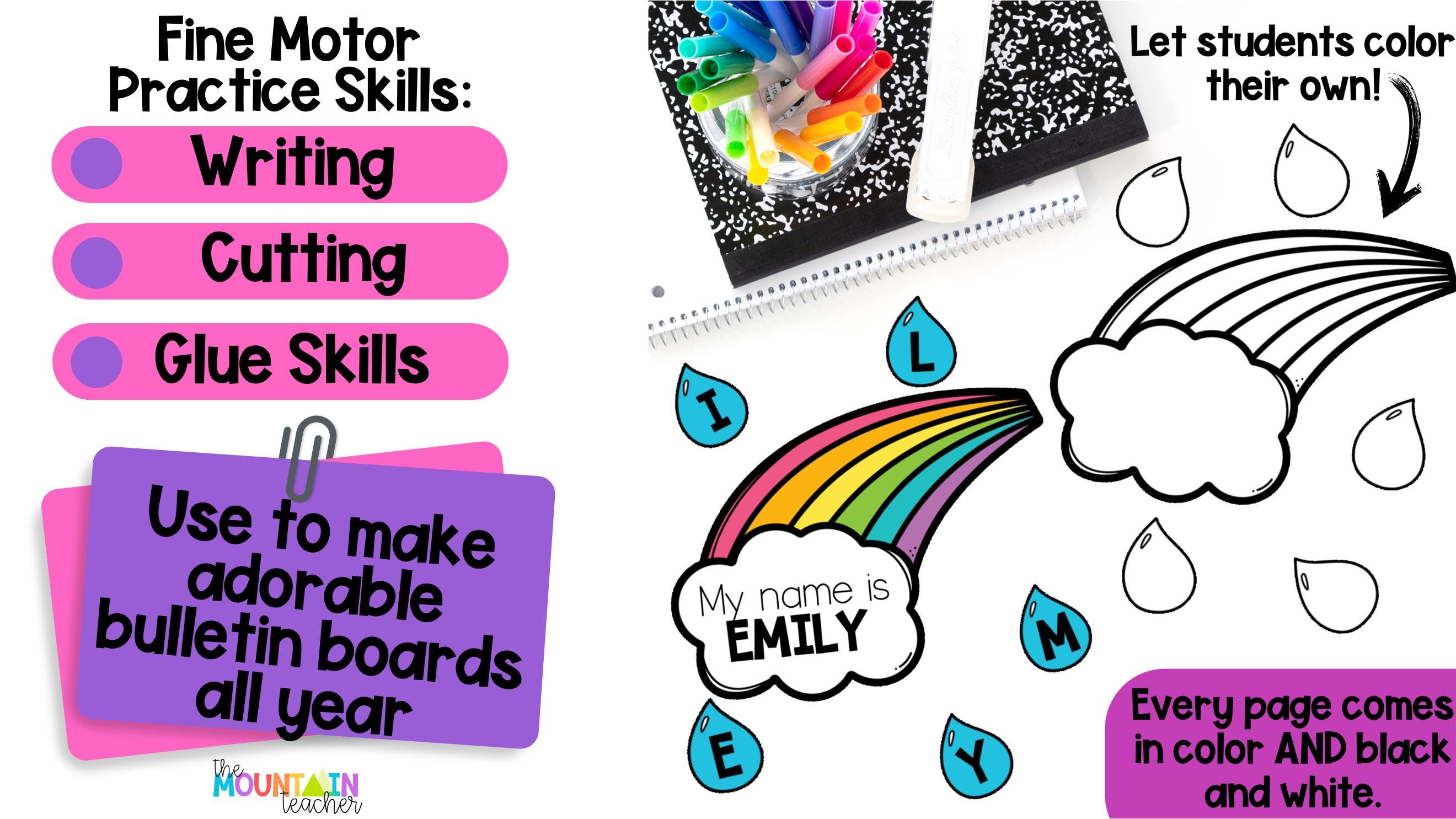 Rainbow Name Spelling Craft Kit: Editable Phonics Activity (digital ...