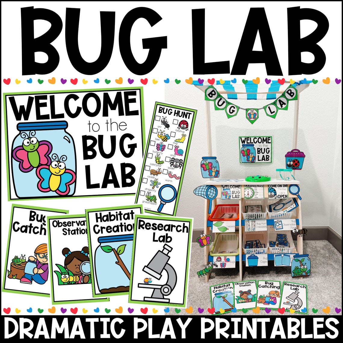 Bug Lab Dramatic Play Printables: Insect Catching Role Play Activities ...