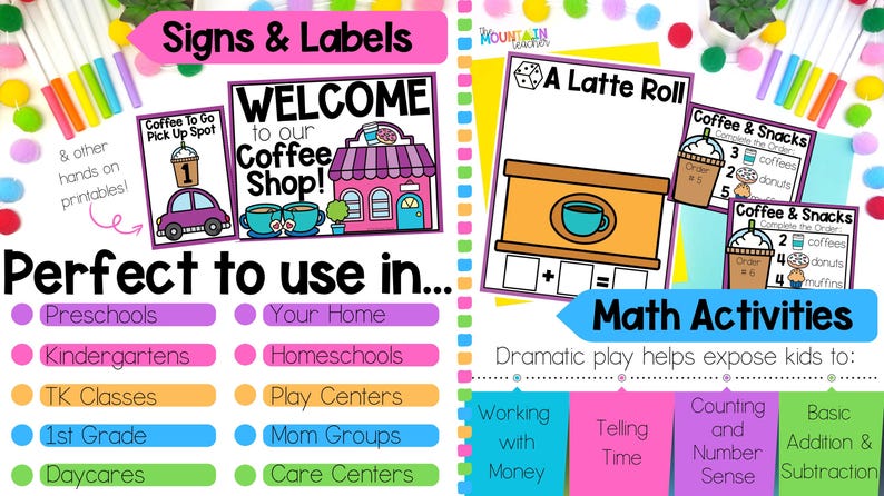 Coffee Shop Dramatic Play Set: Preschool & Toddler Printables (PDF) - Etsy
