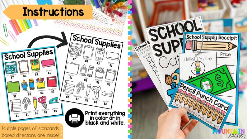 School Supply Store Dramatic Play Printables (PDF Download) - Etsy