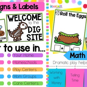 Dinosaur Dramatic Play Bundle - Dino Fossil Dig Site Printables ...