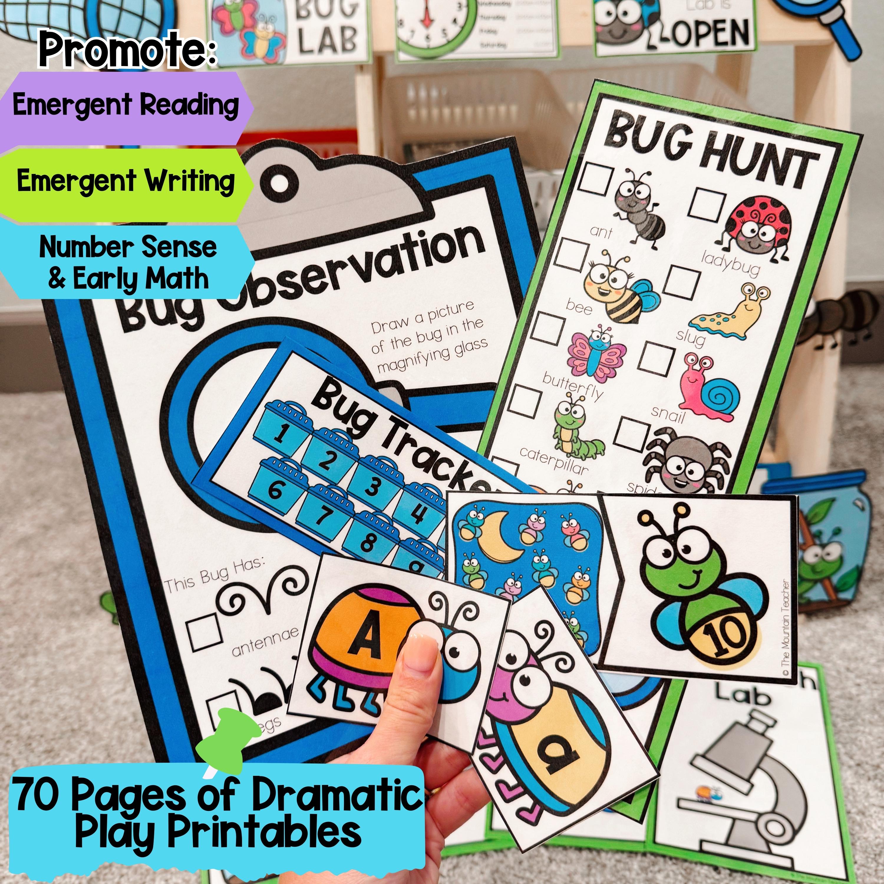 Bug Lab Dramatic Play Printables: Insect Catching Role Play Activities ...