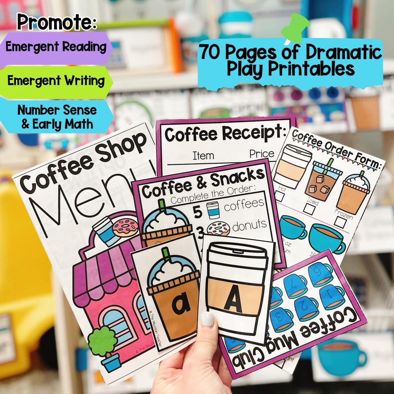 Coffee Shop Dramatic Play Set: Preschool & Toddler Printables (PDF) - Etsy
