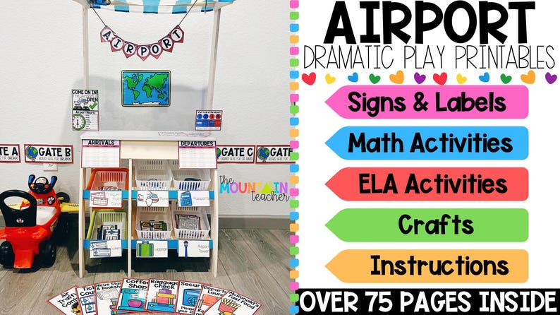 Airport Dramatic Play Bundle - Airplane Centers, Printables, Preschool ...