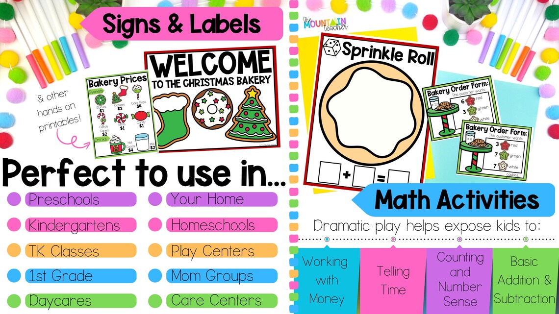 Christmas Bakery Dramatic Play Printables: Holiday Role Play Activities ...