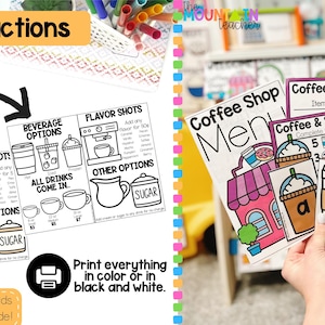 Coffee Shop Dramatic Play Set: Preschool & Toddler Printables (PDF) - Etsy