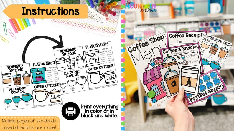 Coffee Shop Dramatic Play Bundle - Coffee Stand Printables, Preschool ...