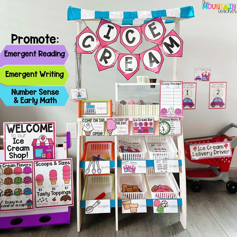Ice Cream Shop Dramatic Play Bundle - Printables, Preschool & Toddler ...