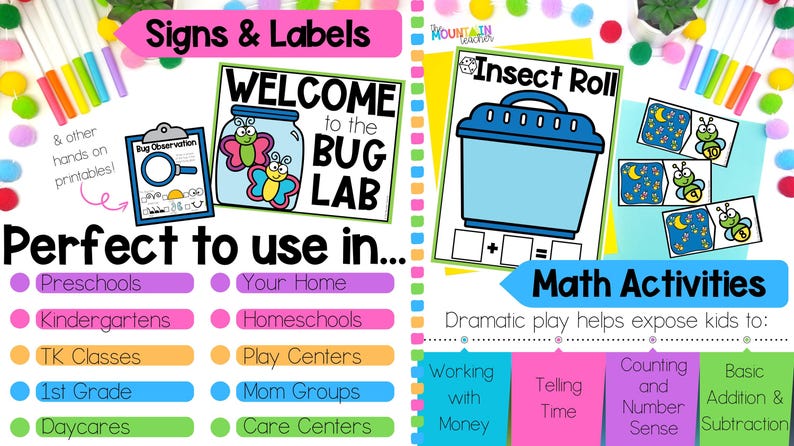 Bug Lab Dramatic Play Printables: Insect Catching Role Play Activities ...