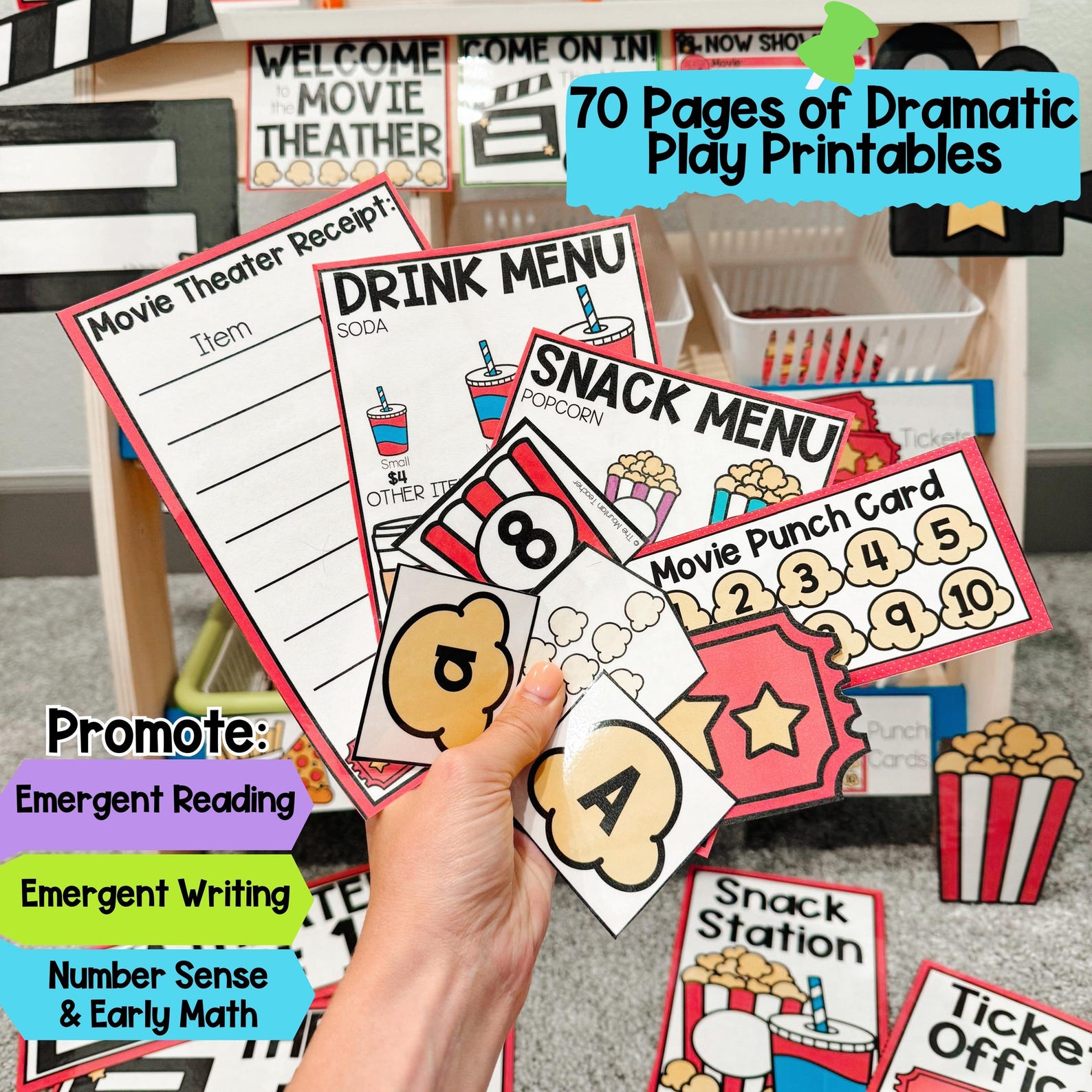 Movie Theater Dramatic Play Printables: Theater Role Play Activities ...