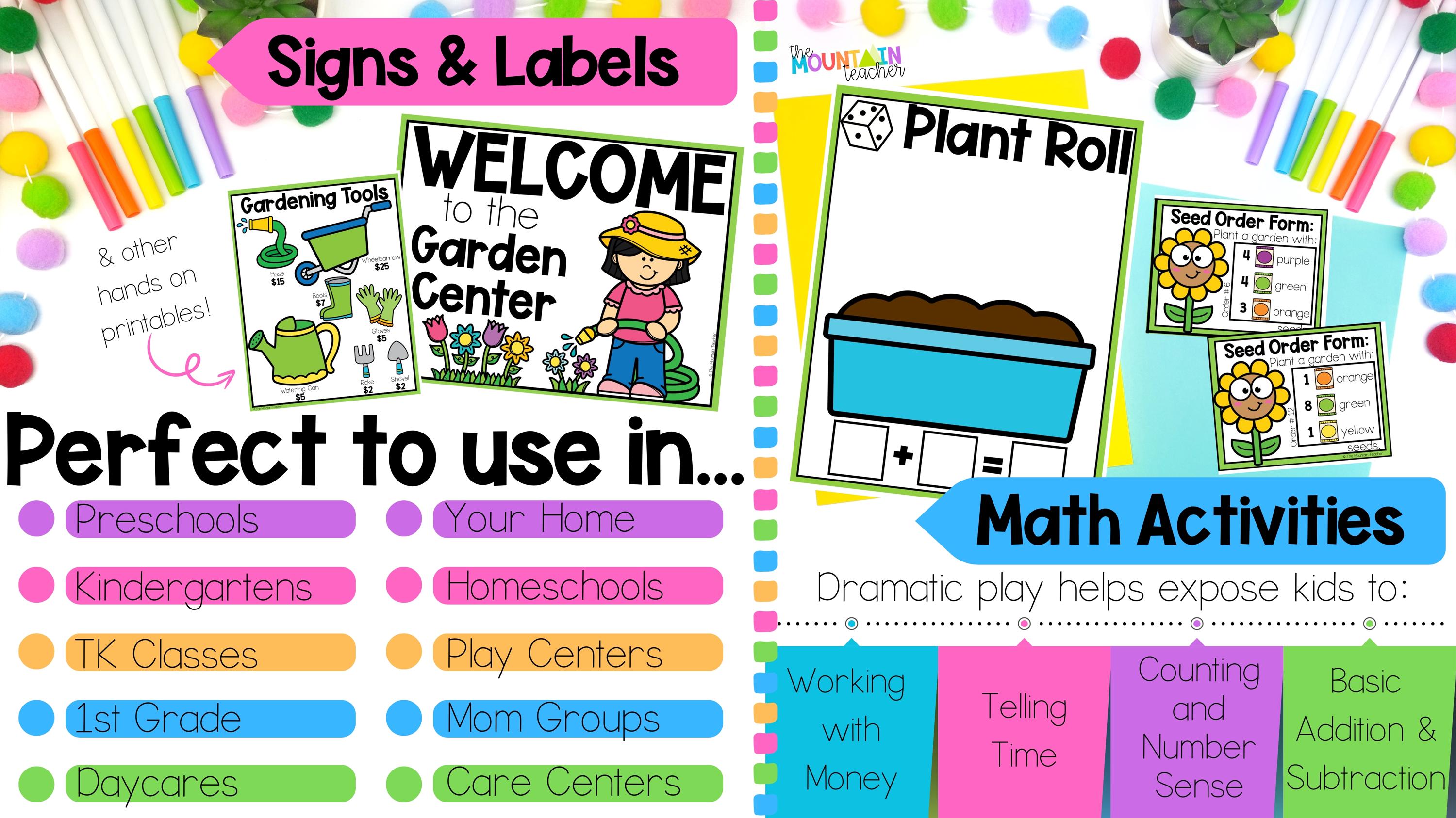 Garden Dramatic Play Printables: Spring Role Play Activities for ...