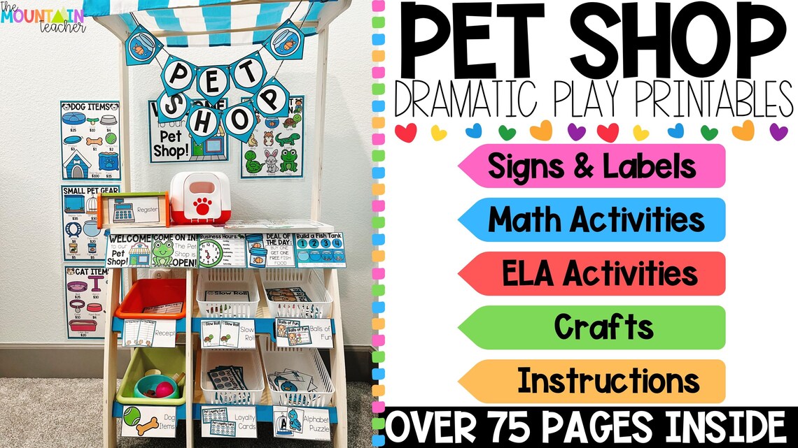 Pet Shop Dramatic Play Printables: Homeschool & Kindergarten (PDF) - Etsy