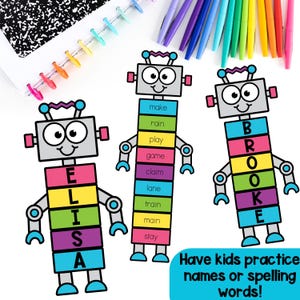 Robot Name Spelling Craft: Editable Phonics Activity (digital Download ...