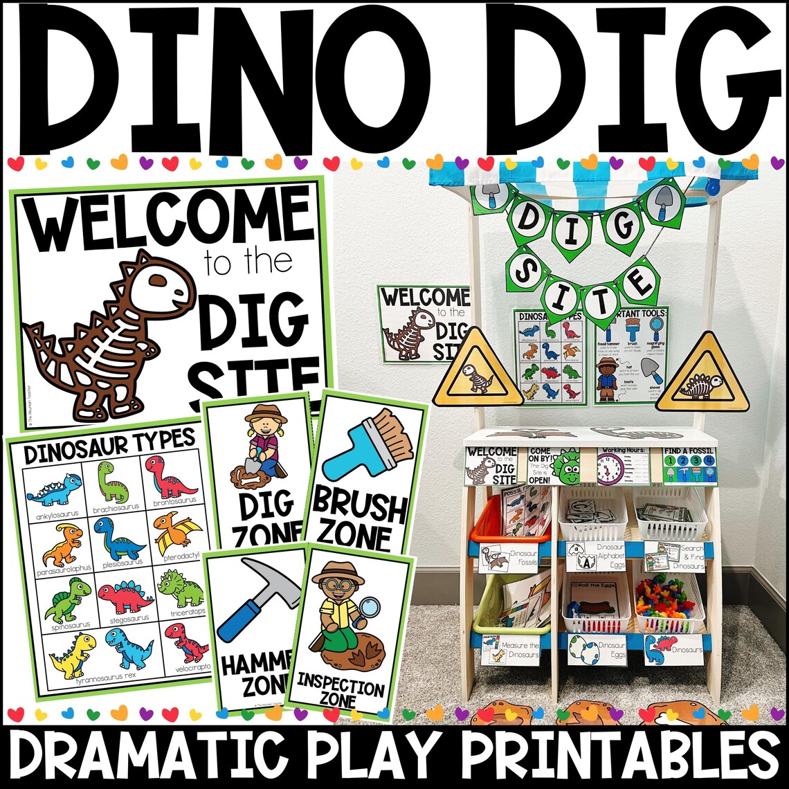 Dinosaur Dramatic Play Bundle - Dino Fossil Dig Site Printables ...