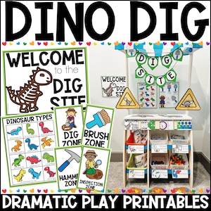 Dinosaur Dramatic Play Bundle - Dino Fossil Dig Site Printables ...