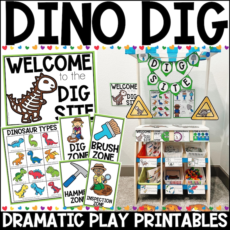 Dinosaur Dig Clipart - Etsy