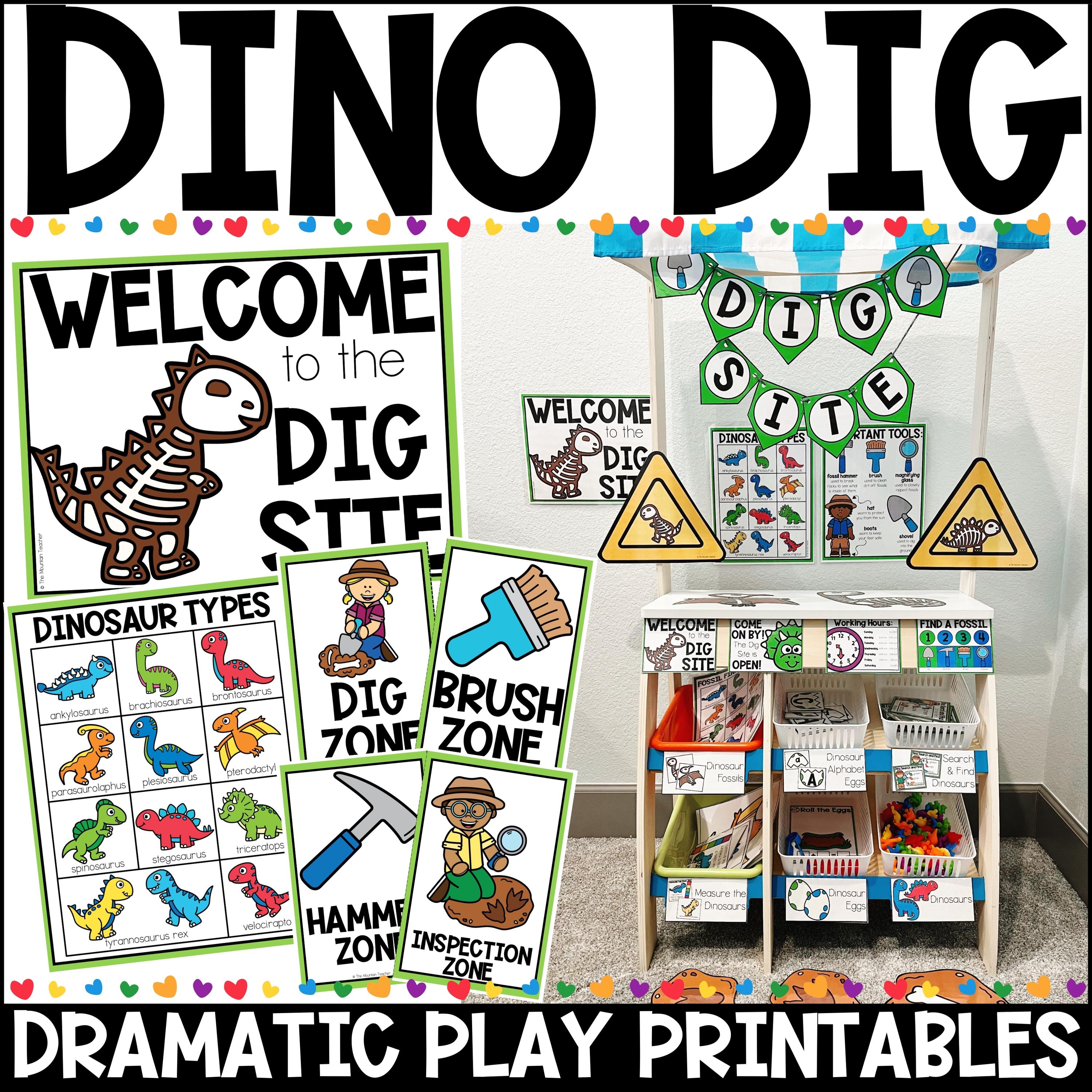 Dinosaur Dig Site Dramatic Play Printables: Homeschool & Kindergarten ...