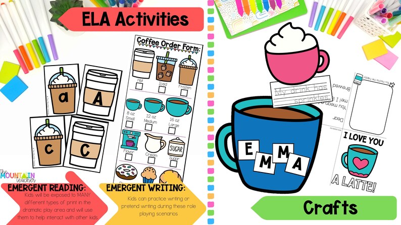 Coffee Shop Dramatic Play Bundle - Coffee Stand Printables, Preschool ...