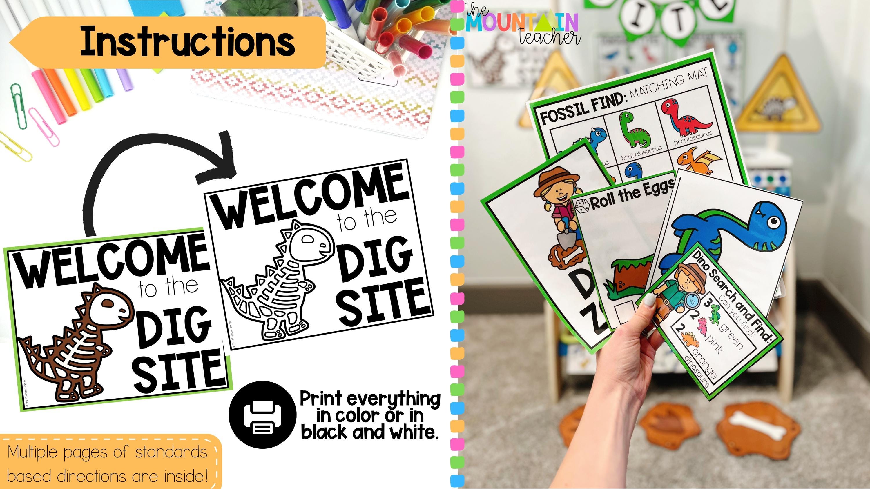 Dinosaur Dramatic Play Bundle - Dino Fossil Dig Site Printables ...