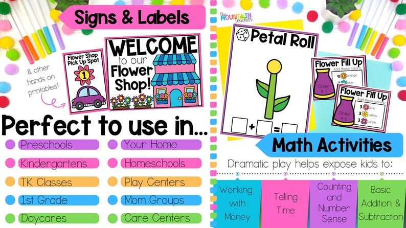 Flower Shop Dramatic Play Printables: Preschool Activities (PDF) - Etsy