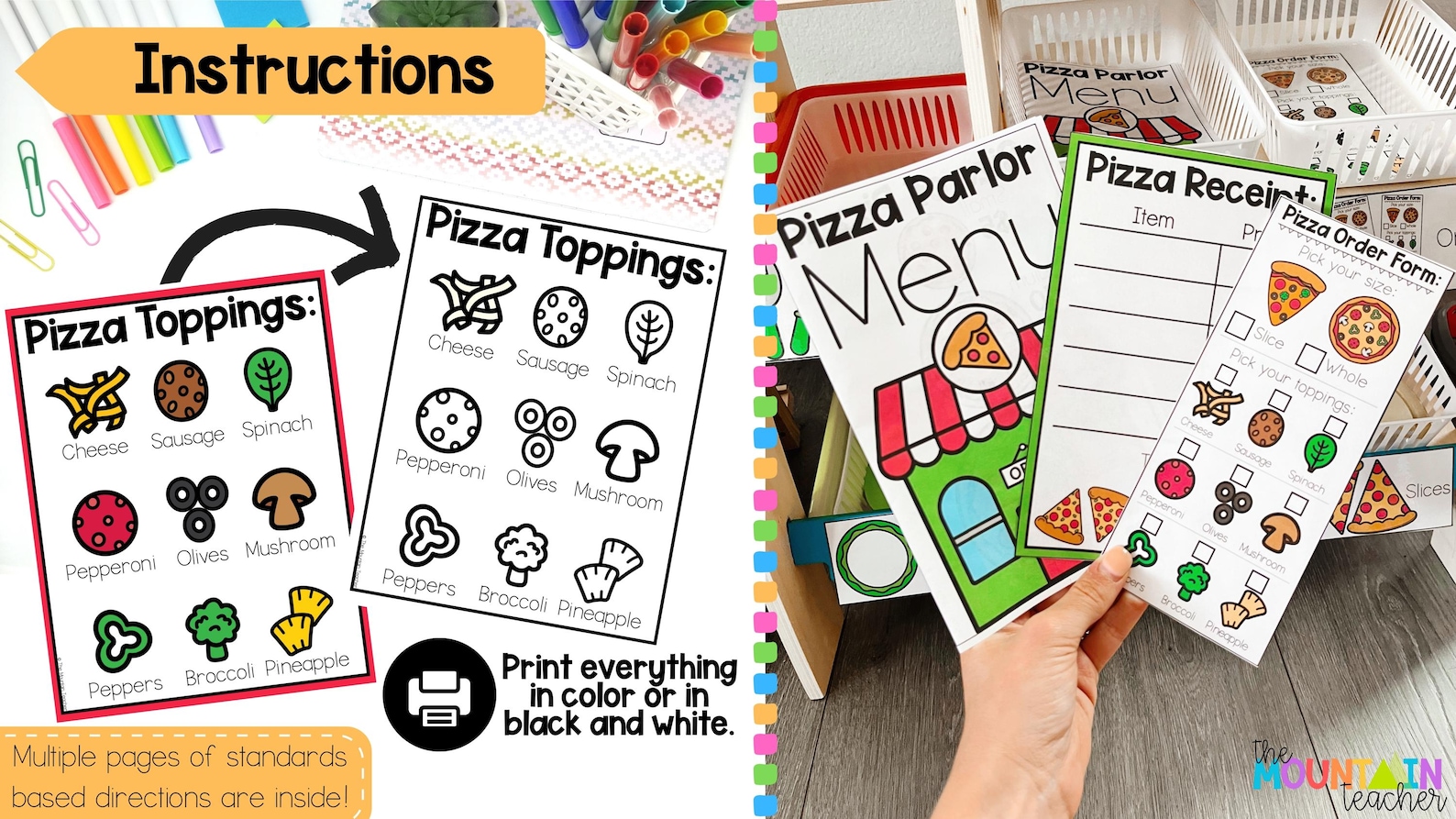 Pizza Parlor Dramatic Play Printables: Preschool Activities (PDF ...