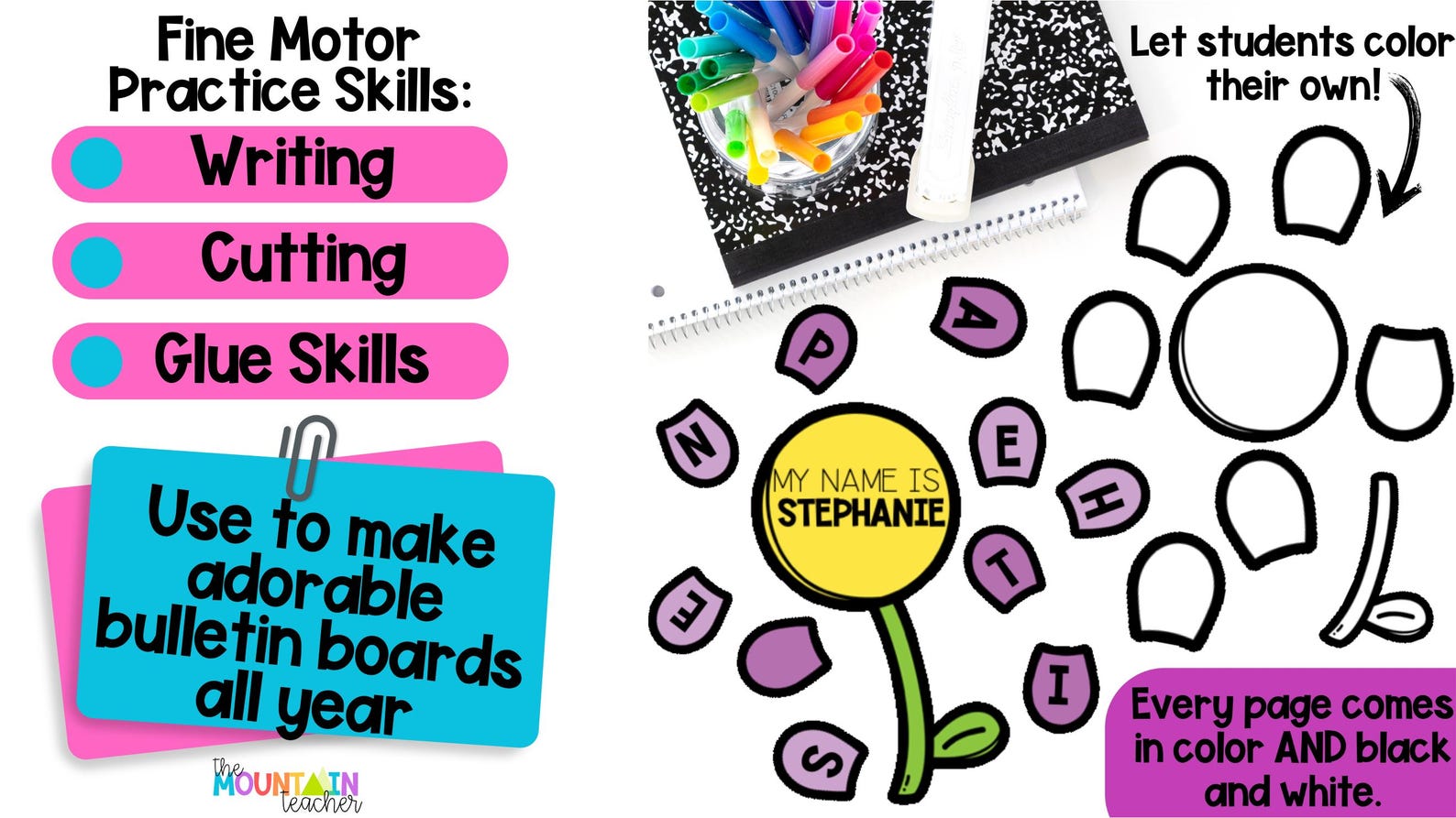 Spring Flower Name Craft Kit: Editable Spelling Activity (digital ...