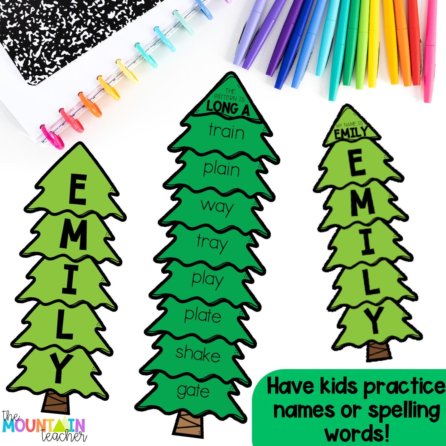 Tree Name Craft Kit for Kids, Name Writing Template for Toddlers ...