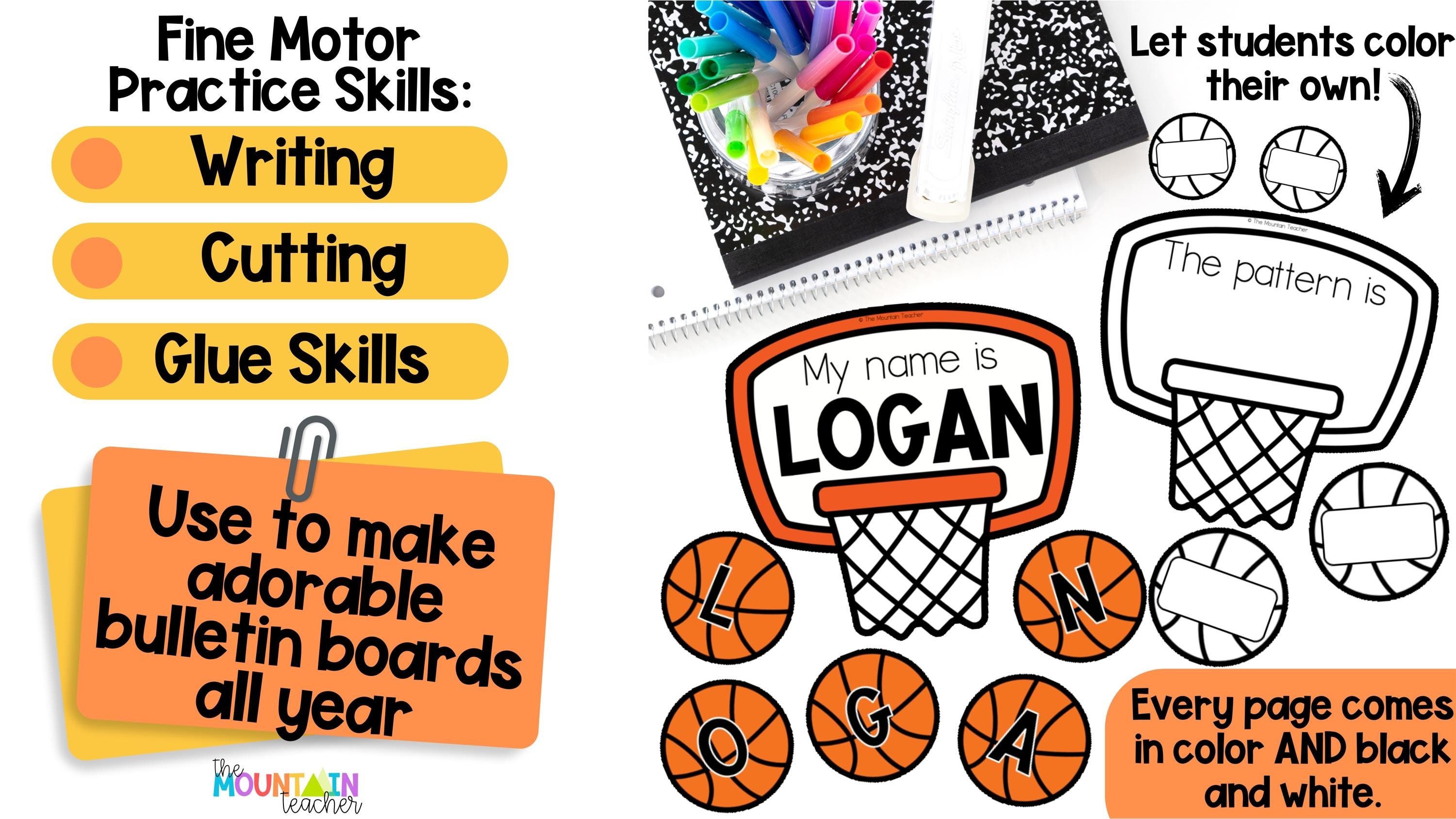 Basketball Name Spelling Craft Kit: Editable Phonics Activity (digital ...