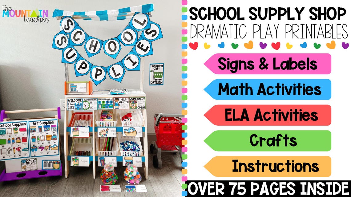 School Supply Store Dramatic Play Printables (PDF Download) - Etsy