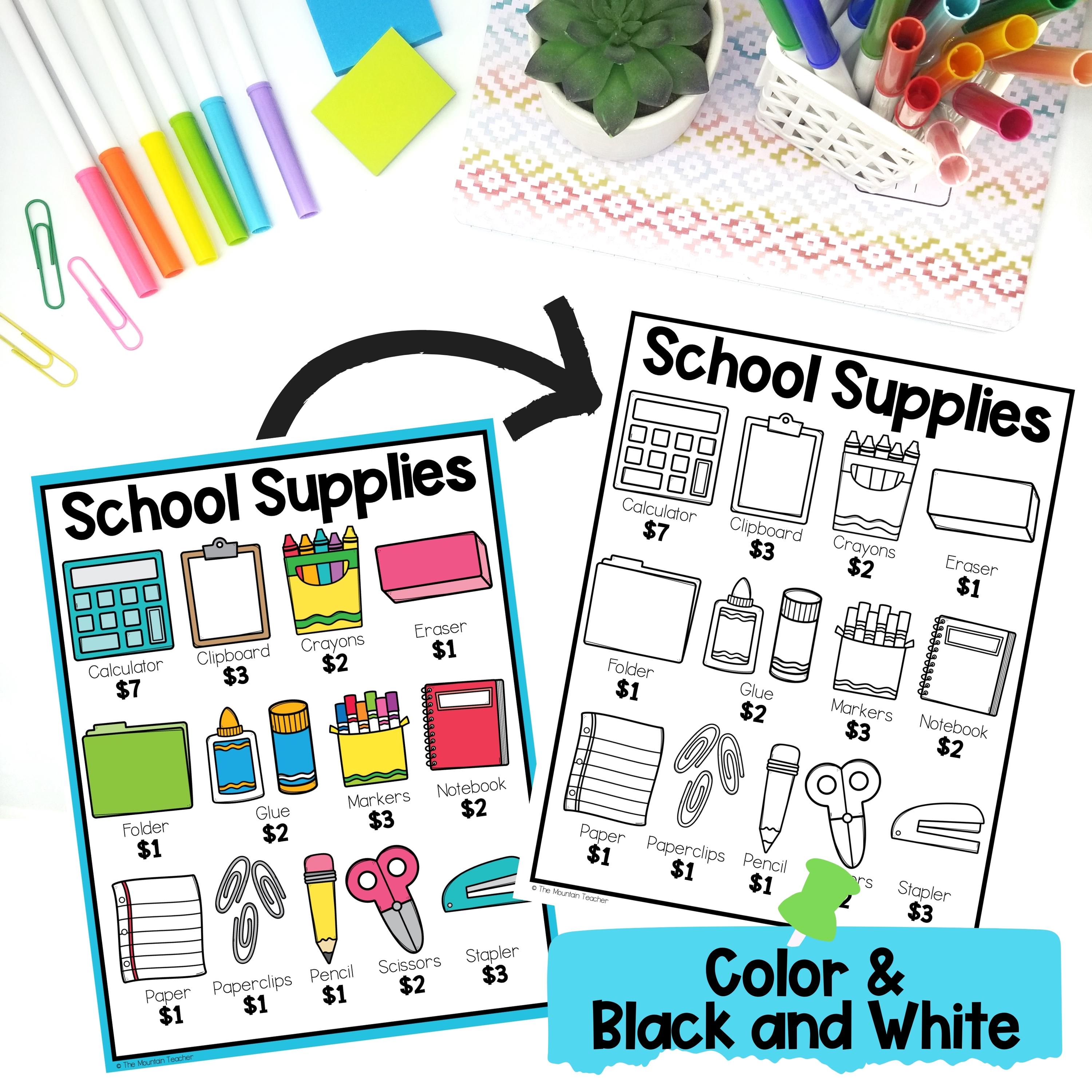 School Supply Store Dramatic Play Printables (PDF Download) - Etsy