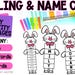 Easter Bunny Name Craft Kit for Kids, Name Writing Template for ...
